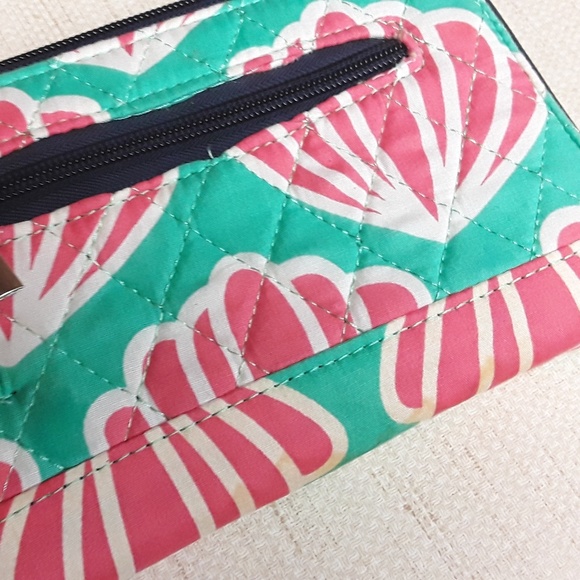 Unknown | Bags | Blue Pink Clamshell Boho Quilted Fabric Wallet | Poshmark